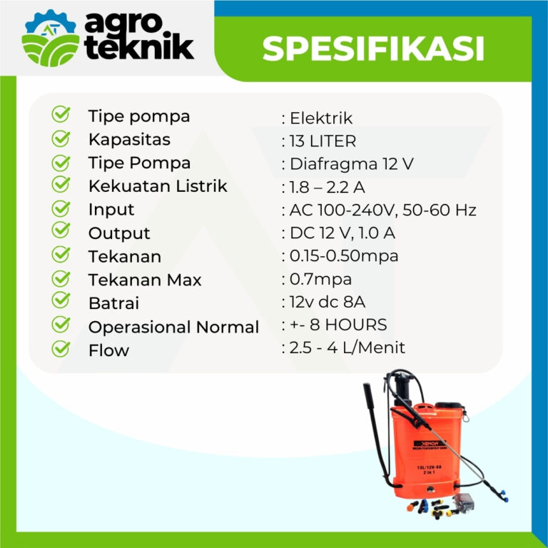 Sprayer Elektrik Xenon 13 Liter Alat Semprot Hama Tanaman - AgroTeknik ...