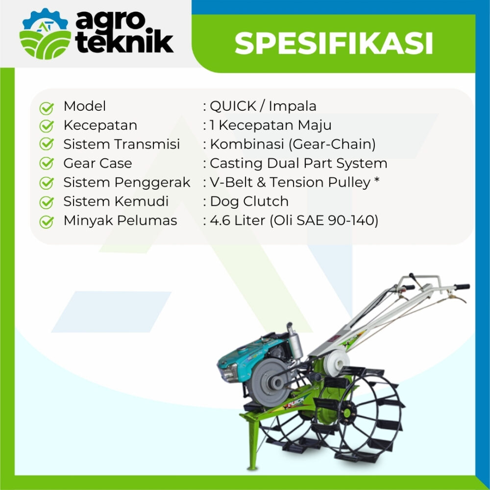 TRAKTOR TANGAN QUICK G 3000 ZEVA - AGRO TEKNIK