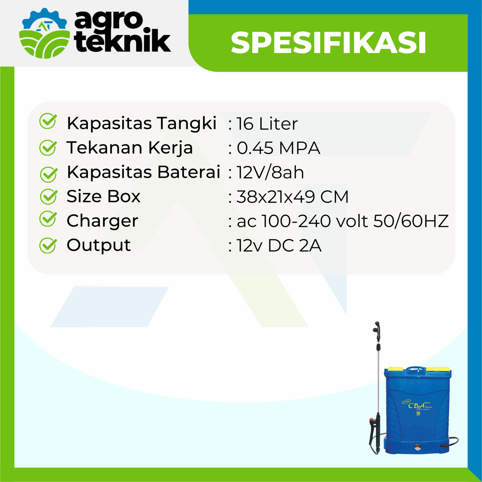 SPRAYER ELEKTRIK FARMJET 13,8 L - AgroTeknik.id - Distributor Alat ...